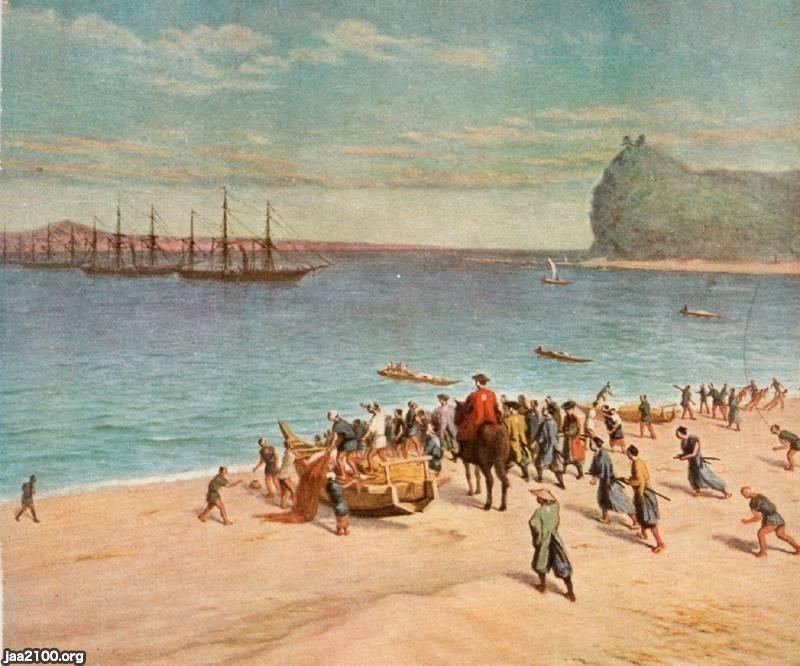 ペリー初来航（1853） 船を出して近づこうとする庶民たち | ジャパンアーカイブズ - Japan Archives